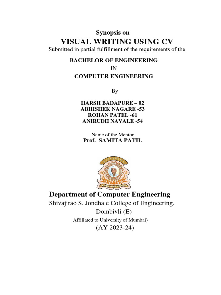 Virtual Writing Using CV | PDF | Computer Vision | Machine Learning
