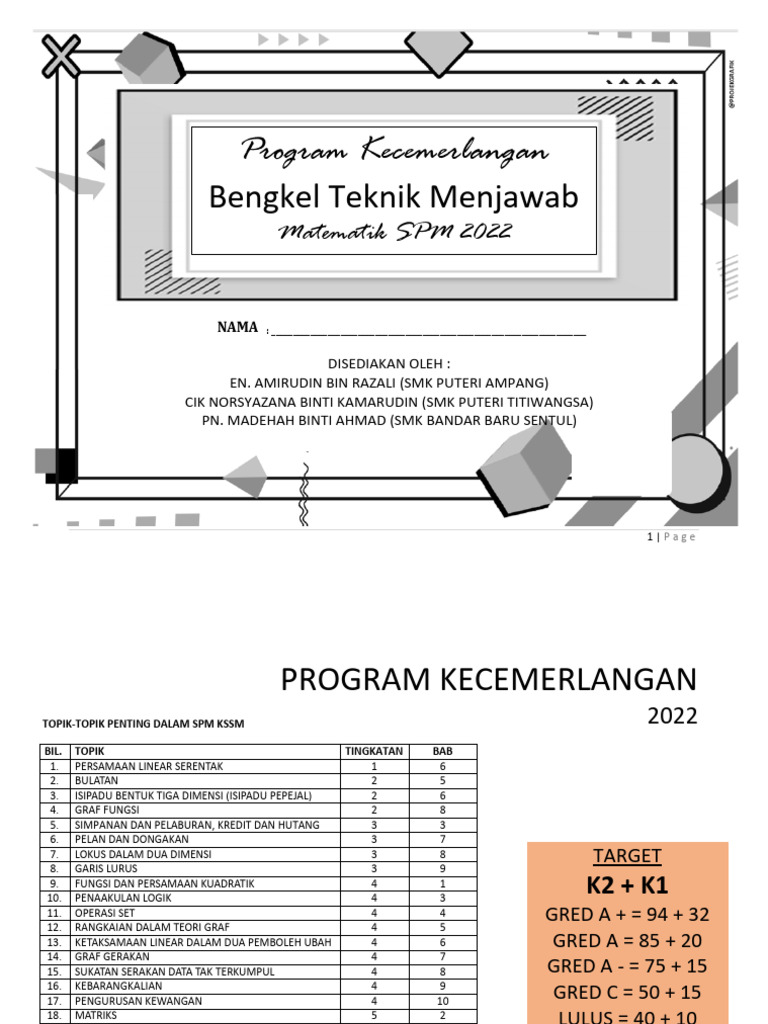 Bengkel Teknik Menjawab PPD Hulu Langat | PDF