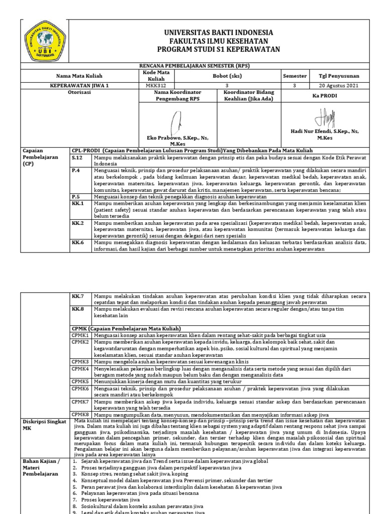 Rps Jiwa 1 Genap 2023 | PDF