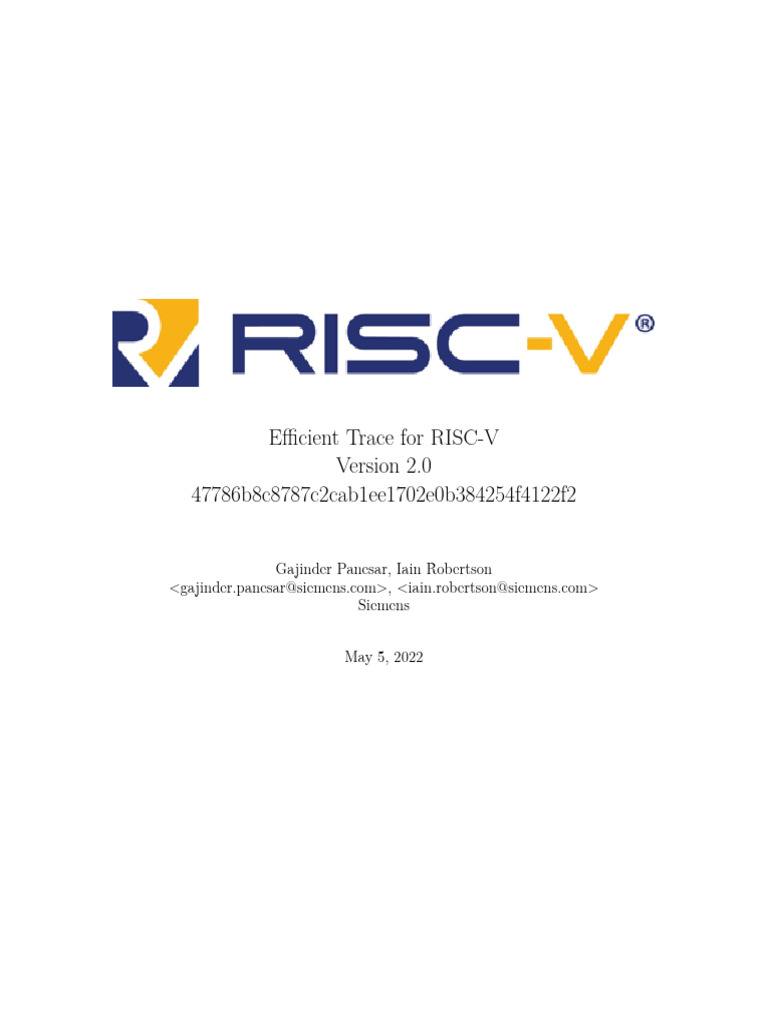 Riscv Trace Spec | PDF | Computer Science | Computer Engineering