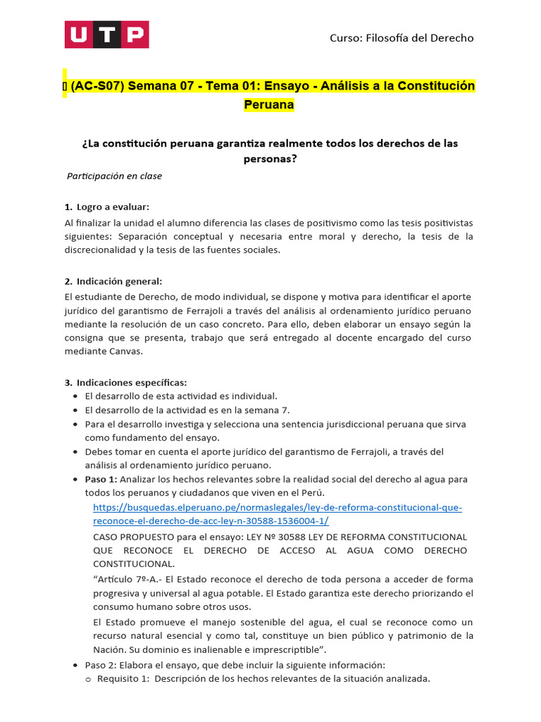 ? (AC-S04) Semana 04 - Tema 01 Ensayo - Análisis a la Constitución ... ? (AC-S04) Semana 04 - Tema 01 Ensayo - Análisis a la Constitución ...