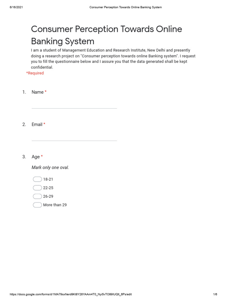 Consumer Perception Towards Online Banking System - Google Forms | PDF | Online Banking | Banks ...