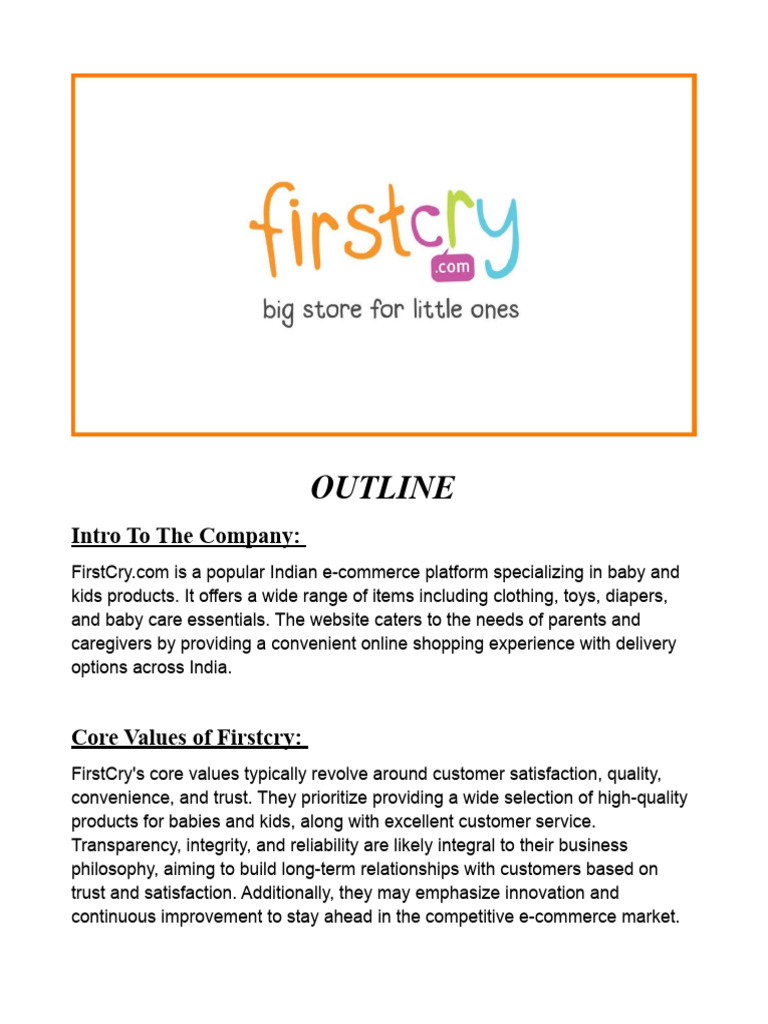 Firstcry Project | PDF | Product (Business) | E Commerce