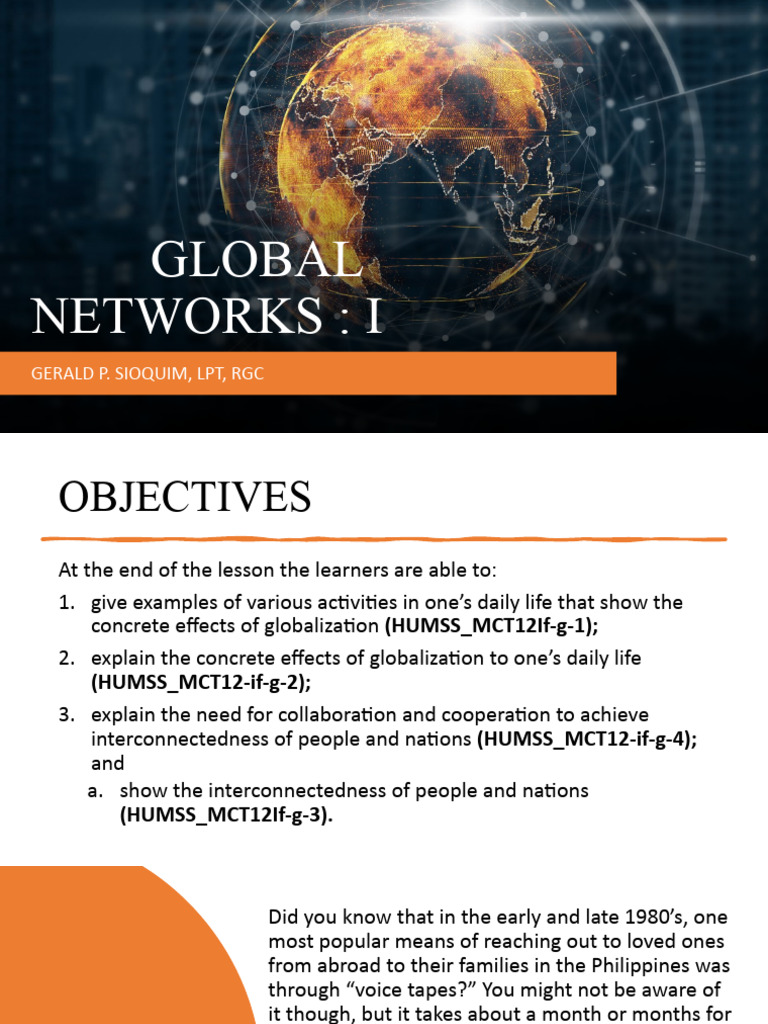Lesson 5 - Global Networks | PDF | Globalization | Sustainability