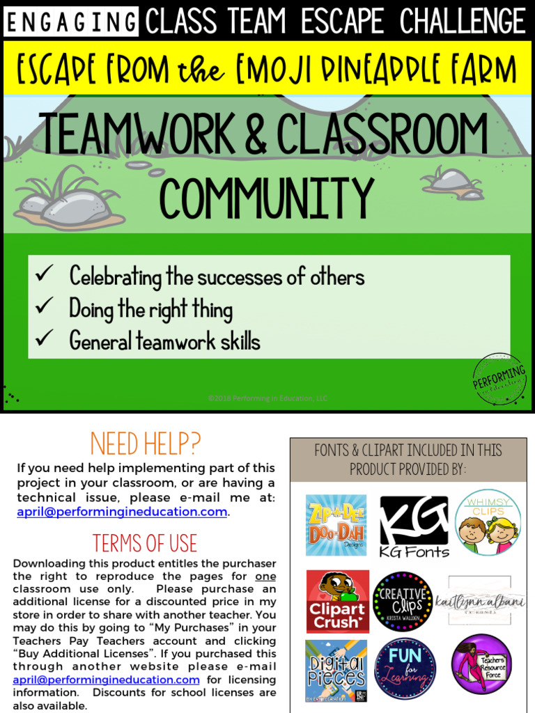 Teamwork & Classroom Community: Escape From The Emoji Pineapple Farm ...