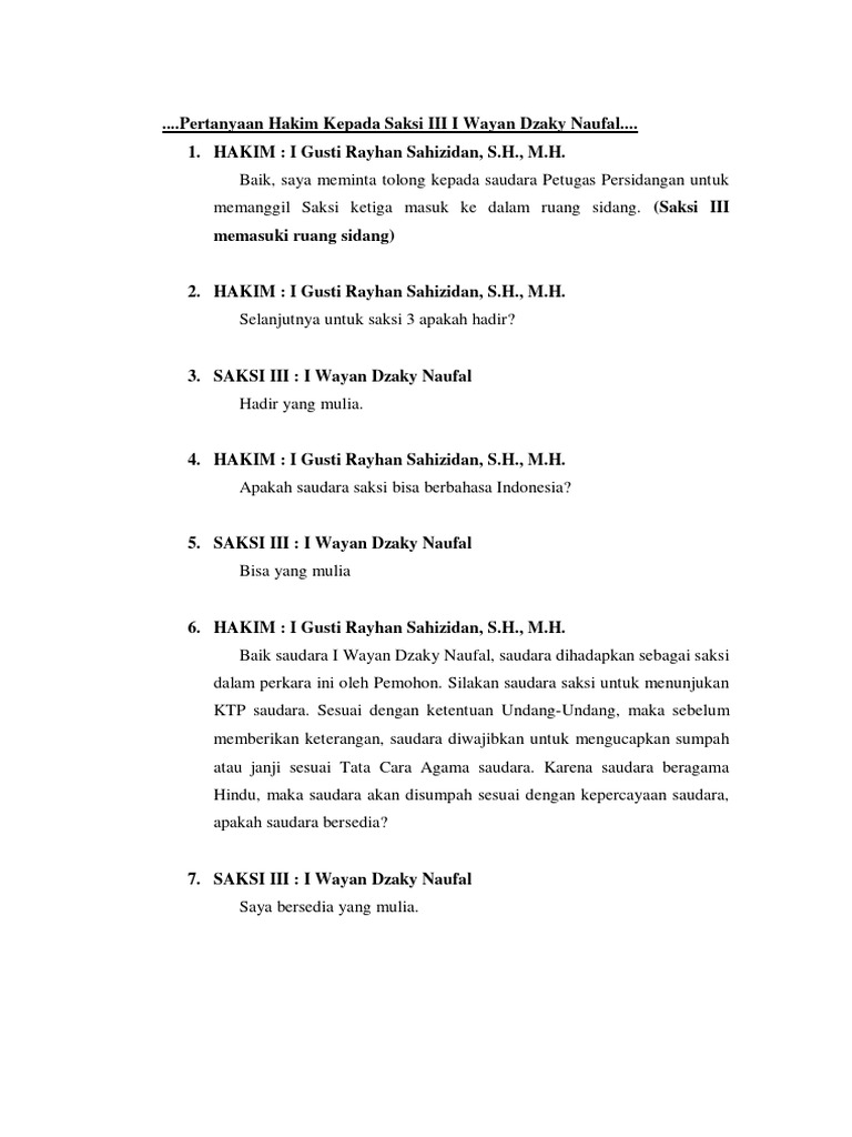 Risalah Sidang Ii Permohonan | PDF | Agama & Spiritualitas