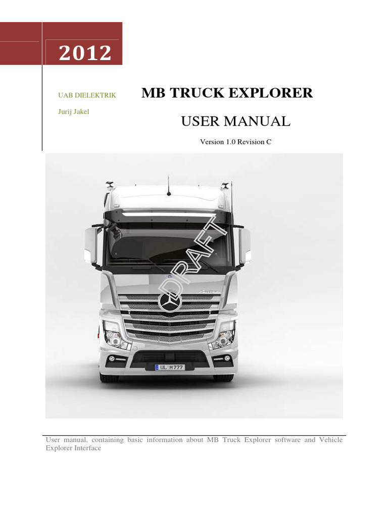 MB - Truck - Explorer - Manual - V1 0 - Rev C | PDF | Button (Computing) | Window (Computing)