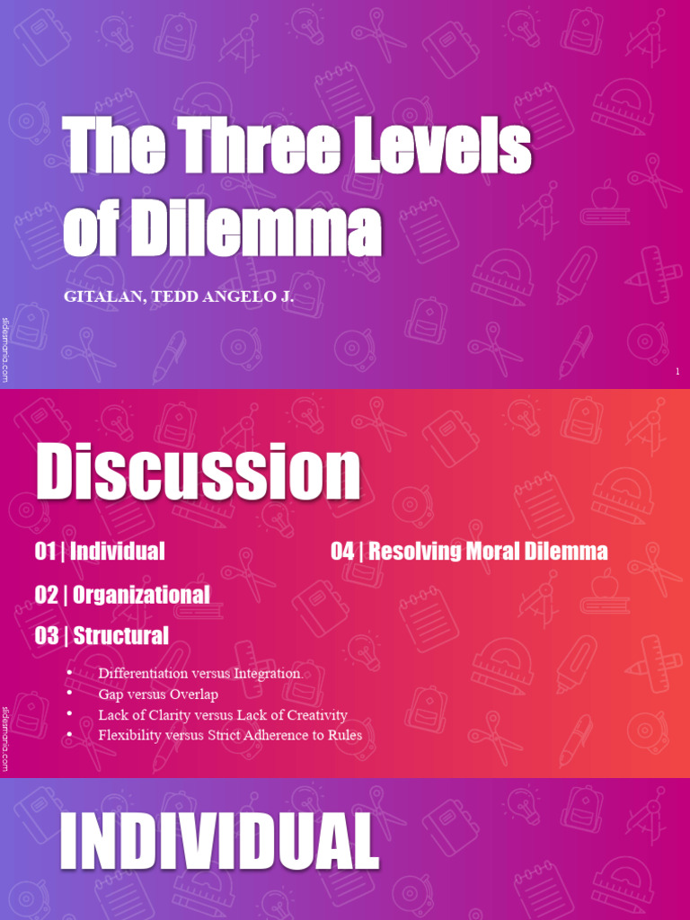 Report the Three Levels of Dilemmas | PDF