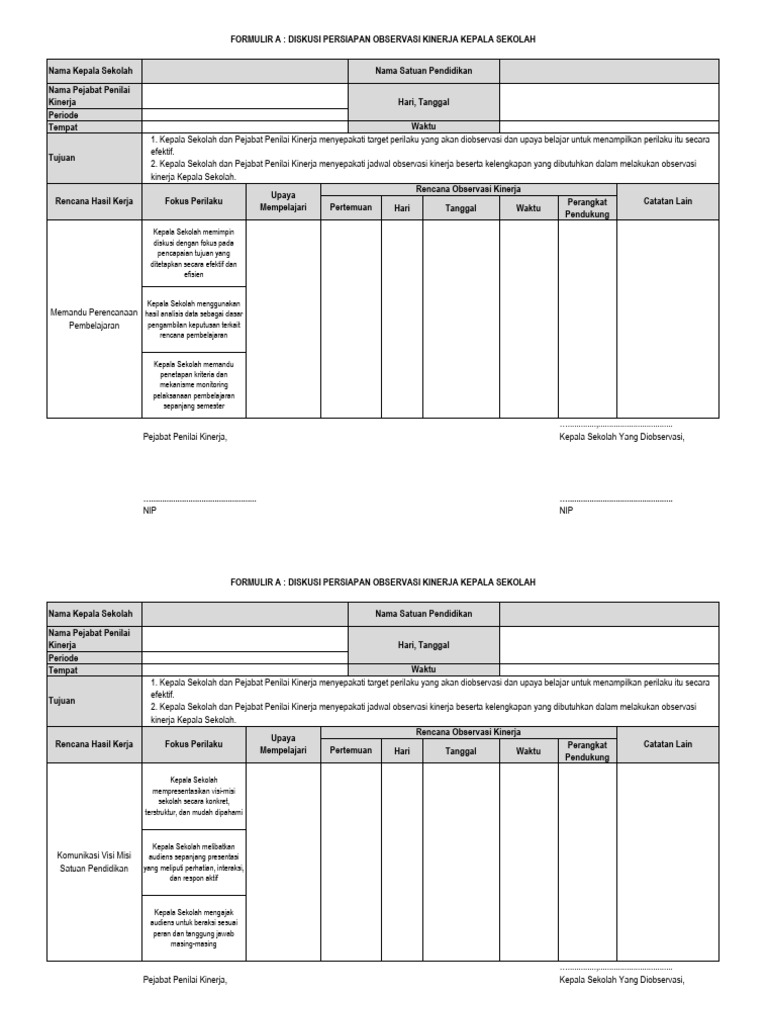 Formulir Observasi | PDF