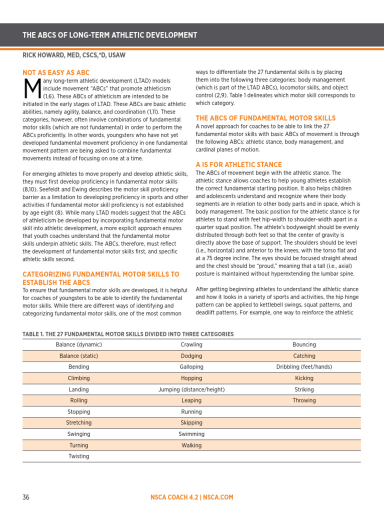Long-Term Athletic Development ABCs | PDF | Anatomical Terms Of Motion