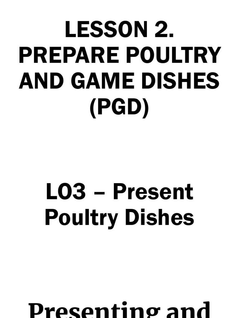 Poultry and Game Dish Presentation Guide | PDF | Foods | Garnish (Food)