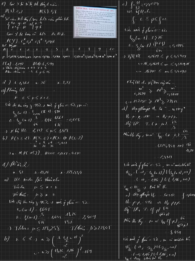 Bài Tập XSTK | PDF