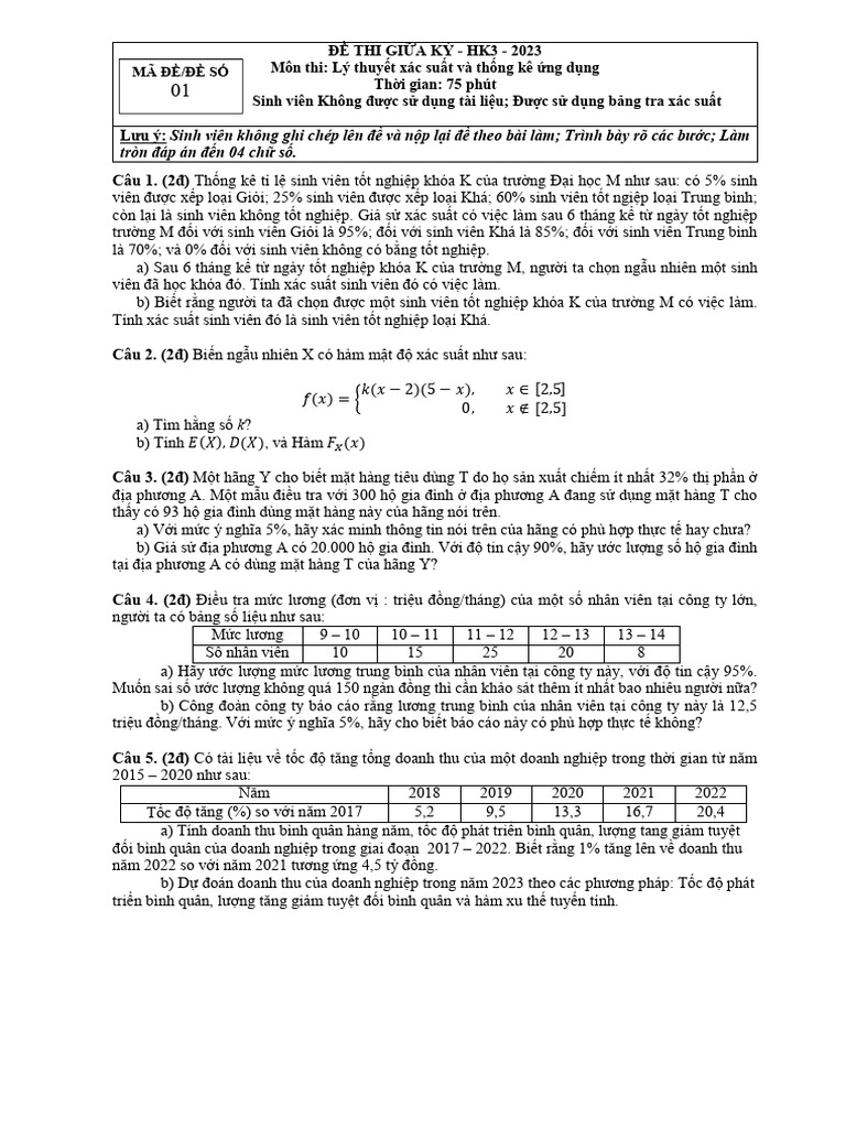 De Thi Giua Ky Ltxs Tkud Hk3 2023 12 | PDF