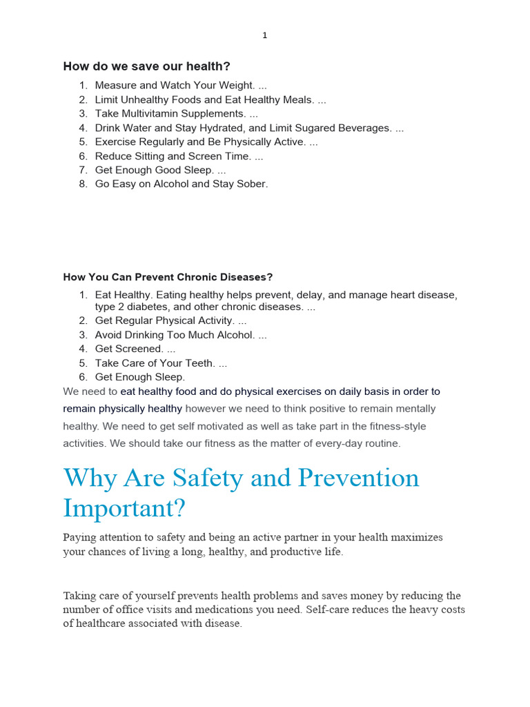 Healthy Lifestyle Tips & Disease Prevention | PDF | Health Care ...