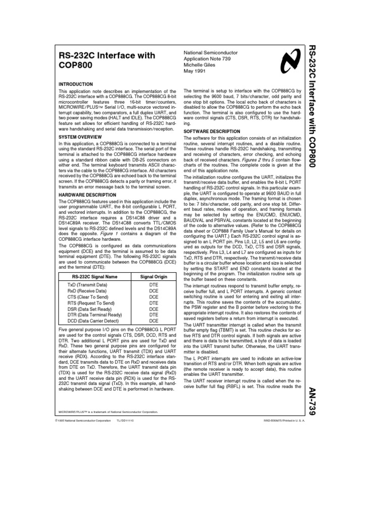 AN-739 rs232 Cop800 | PDF | Office Equipment | Digital Electronics