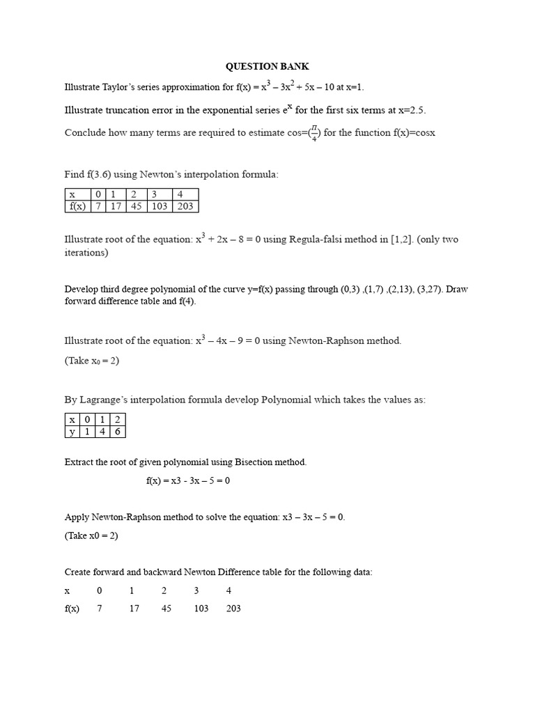 IMP Questions | Download Free PDF | Finite Difference | Mathematics