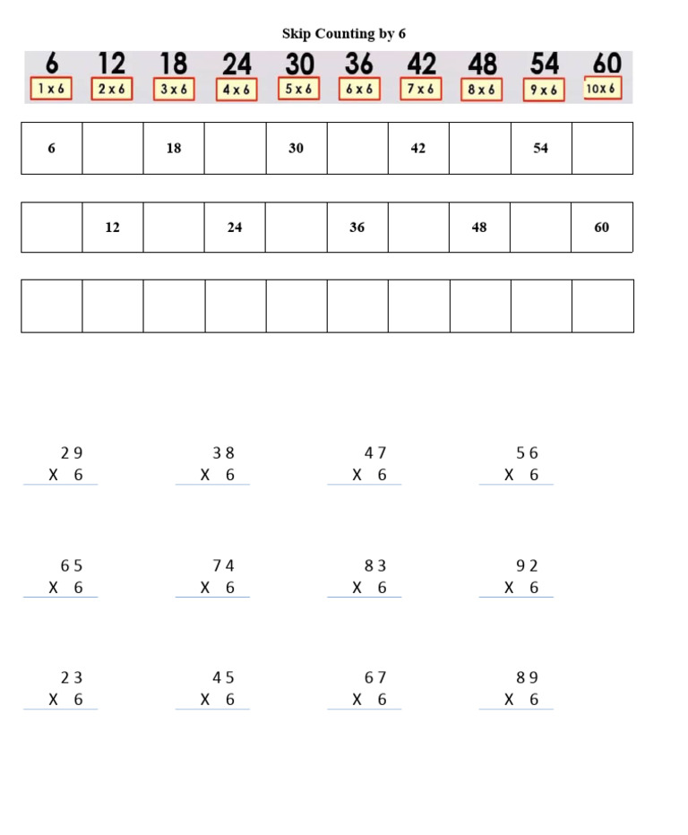 Skip Counting by 6 | PDF