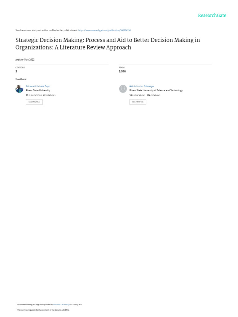 Strategic Decision Making | PDF | Strategic Management | Decision Making