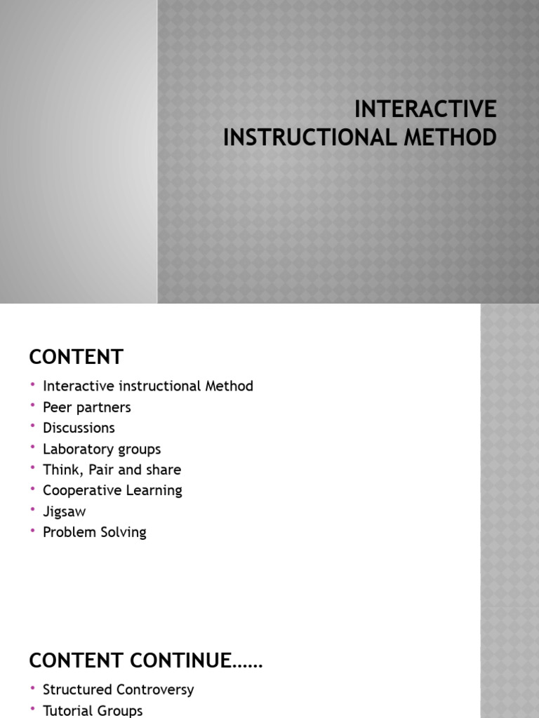 Interactive Instructional Method Download Free Pdf Learning