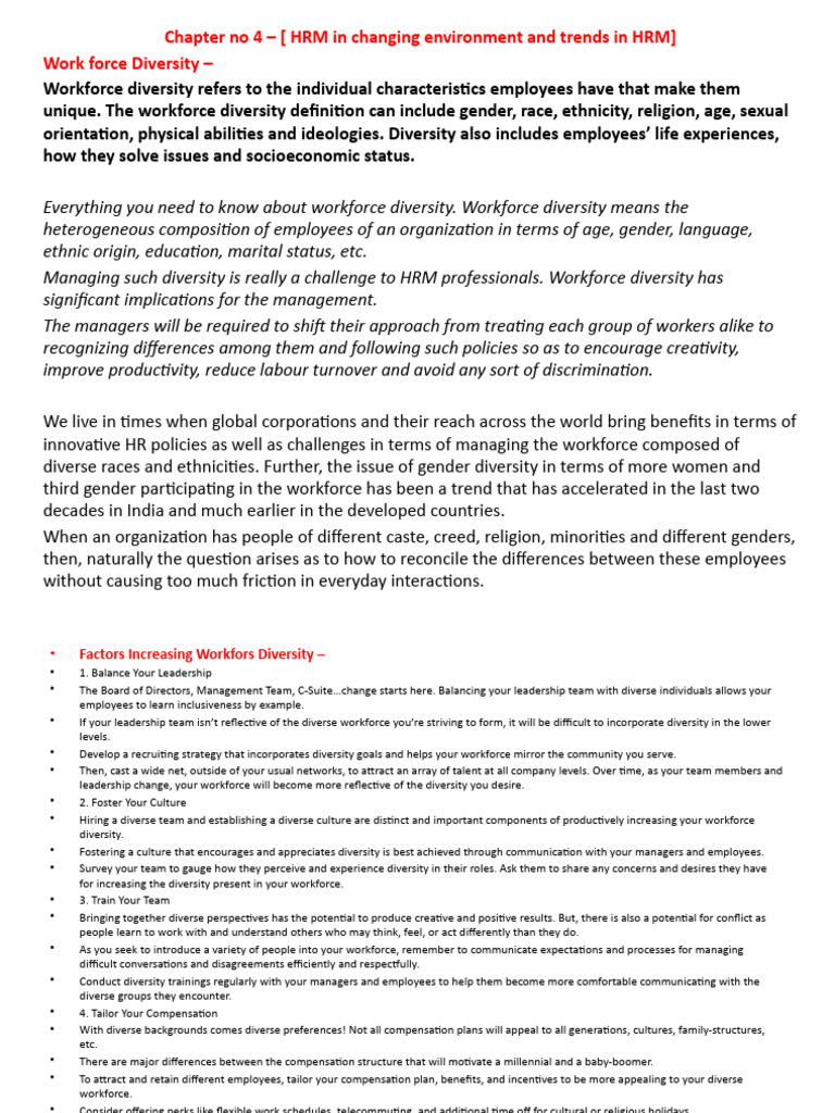 Principles of HRM (Chapter No - 4) Notes | PDF | Human Resource ...