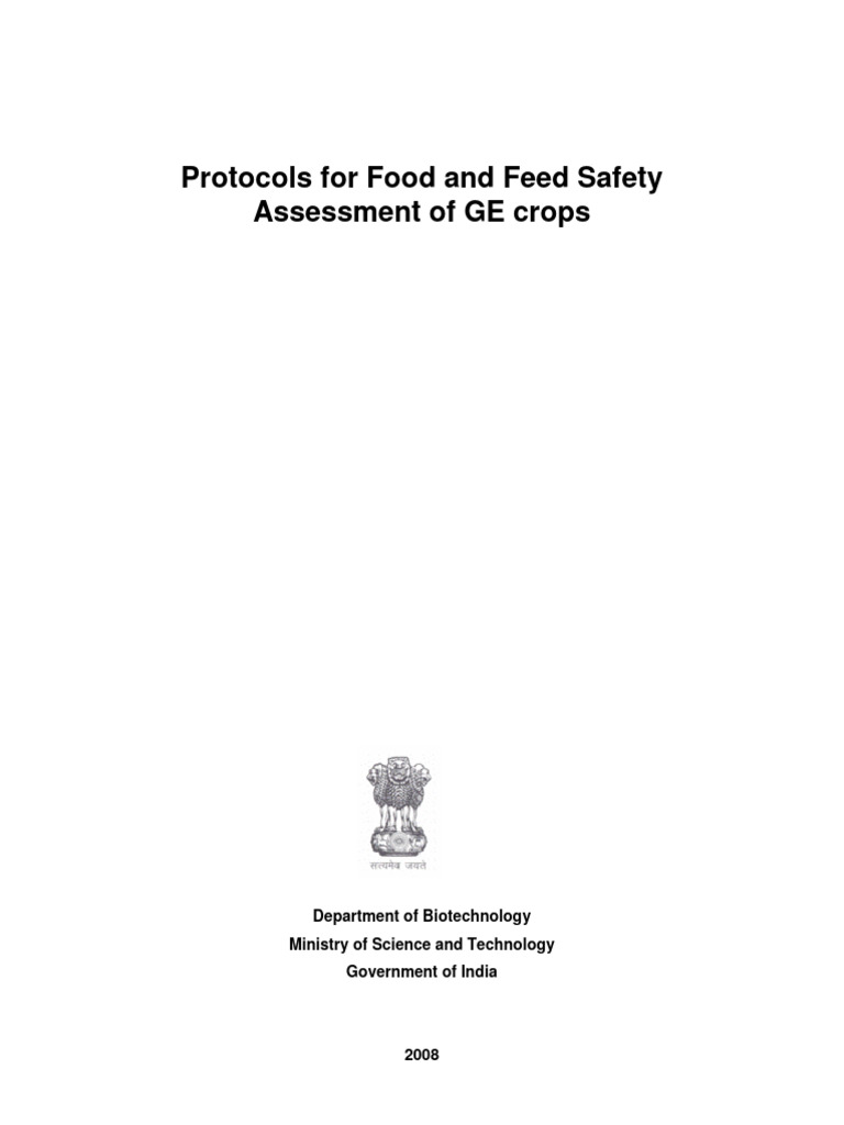 Protocol For Food and Feed Safety Assessment of GE Crops 2008 ...