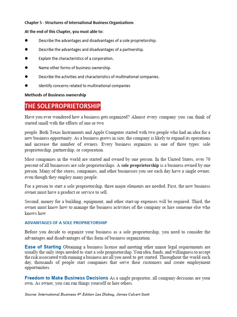 Chapter-5 - Structures of International Business Organizations | PDF ...
