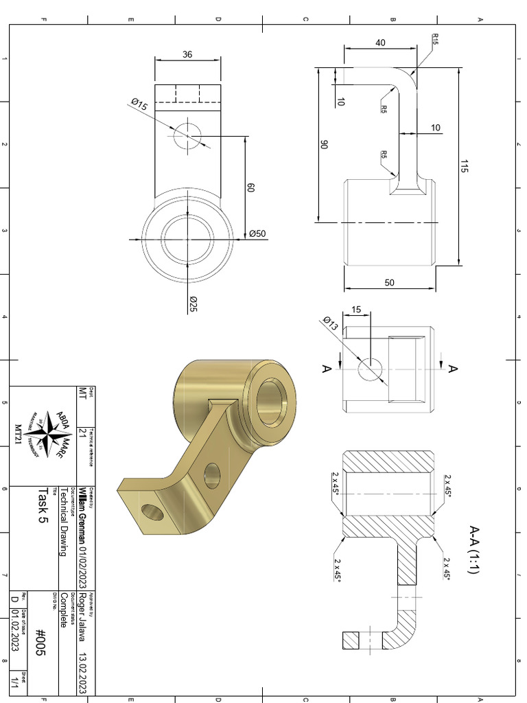 5 Technical Drawing Assignment | PDF
