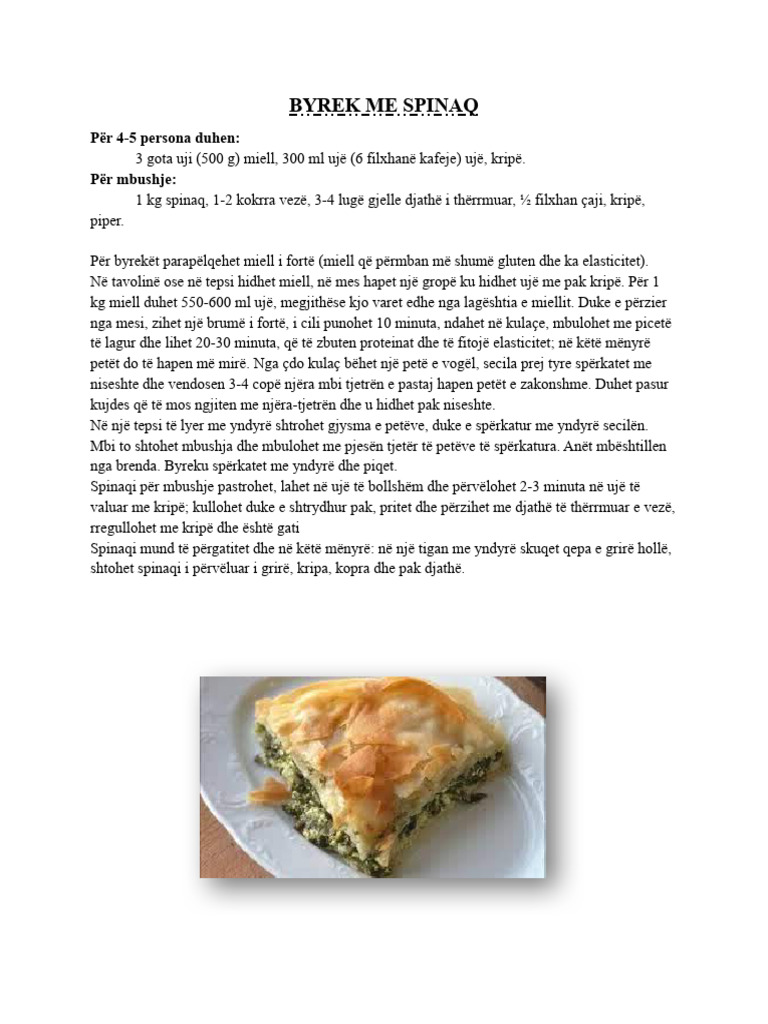 Byrek Me Spinaq | PDF