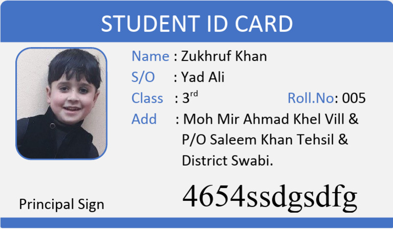 Student ID Card in Ms Word 2019 | PDF