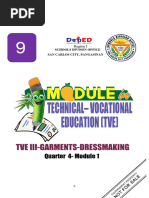 TLE 9 Dressmaking Q3 Mod 1 | PDF | Clothing | Seam (Sewing)