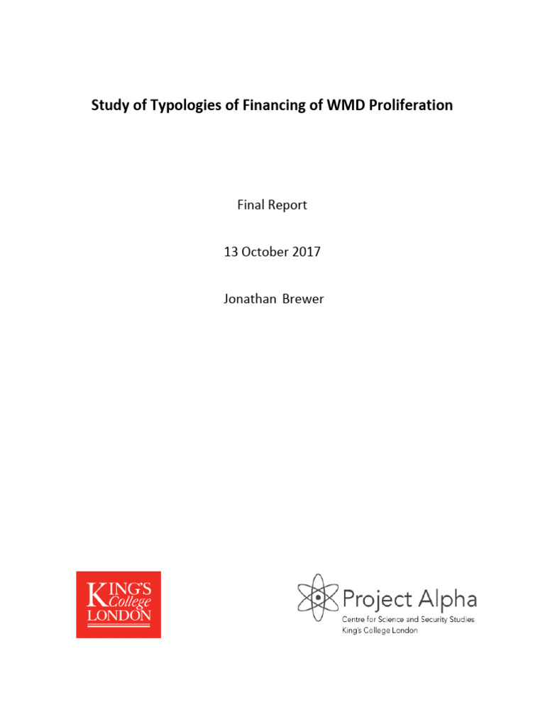 Study of Typologies of Financing of WMD Proliferation | PDF | Nuclear ...