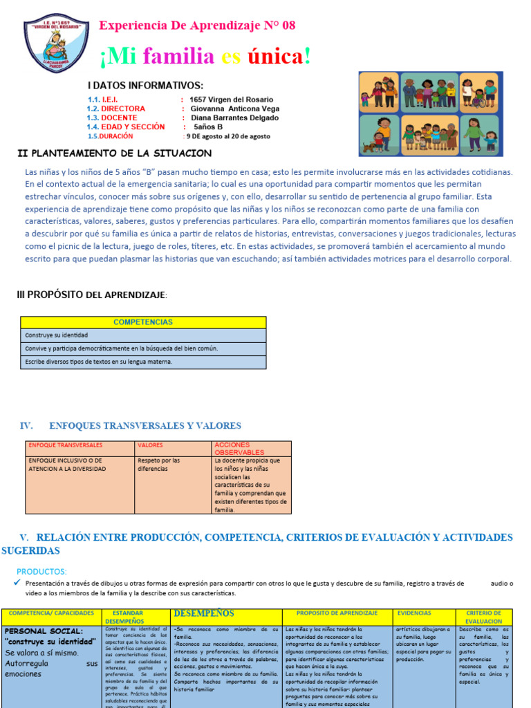 Experiencia de Aprendizaje N 08 MIS Dianadocx | PDF | Evaluación | Aprendizaje