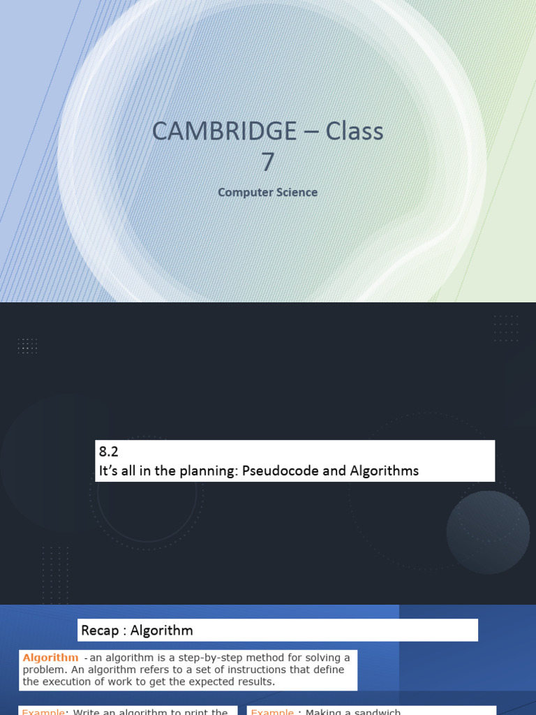 Cambrige Class 7 Unit2 v1.0 | PDF | Algorithms | Control Flow