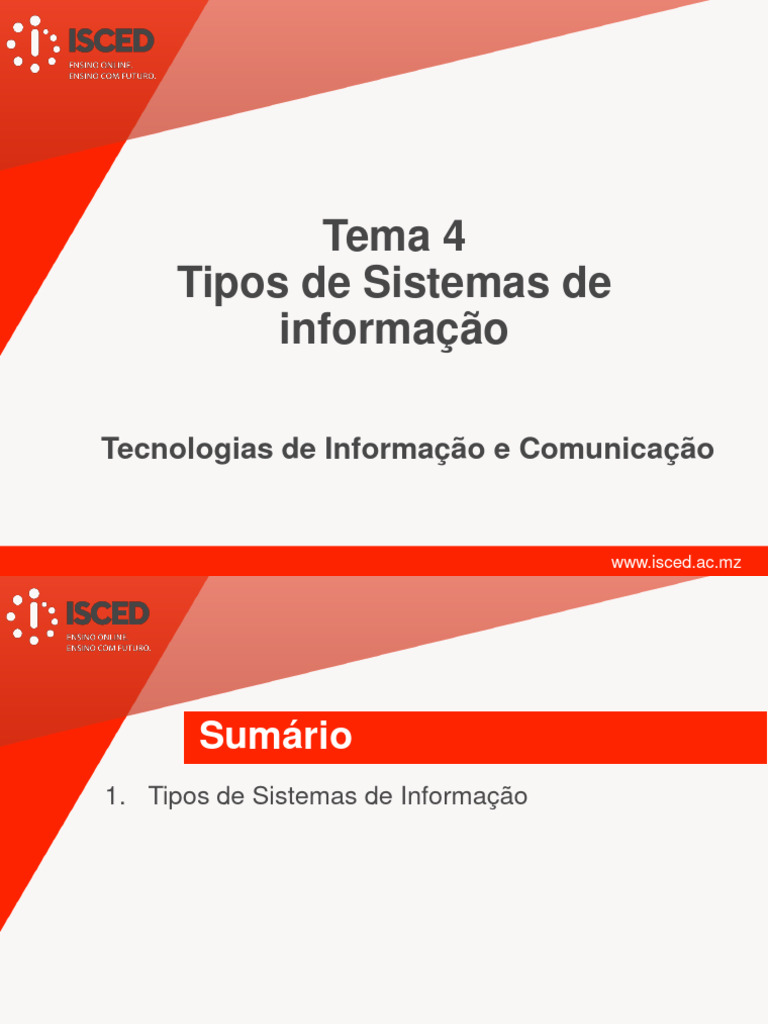 Tema 4-Tipos de Sistemas de Informacao | PDF | Sistema de Suporte à Decisão (DSS) | Sistema de ...
