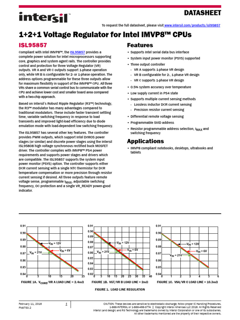 Datasheet - HK Isl95857-16 8871340 | PDF | Central Processing Unit ...