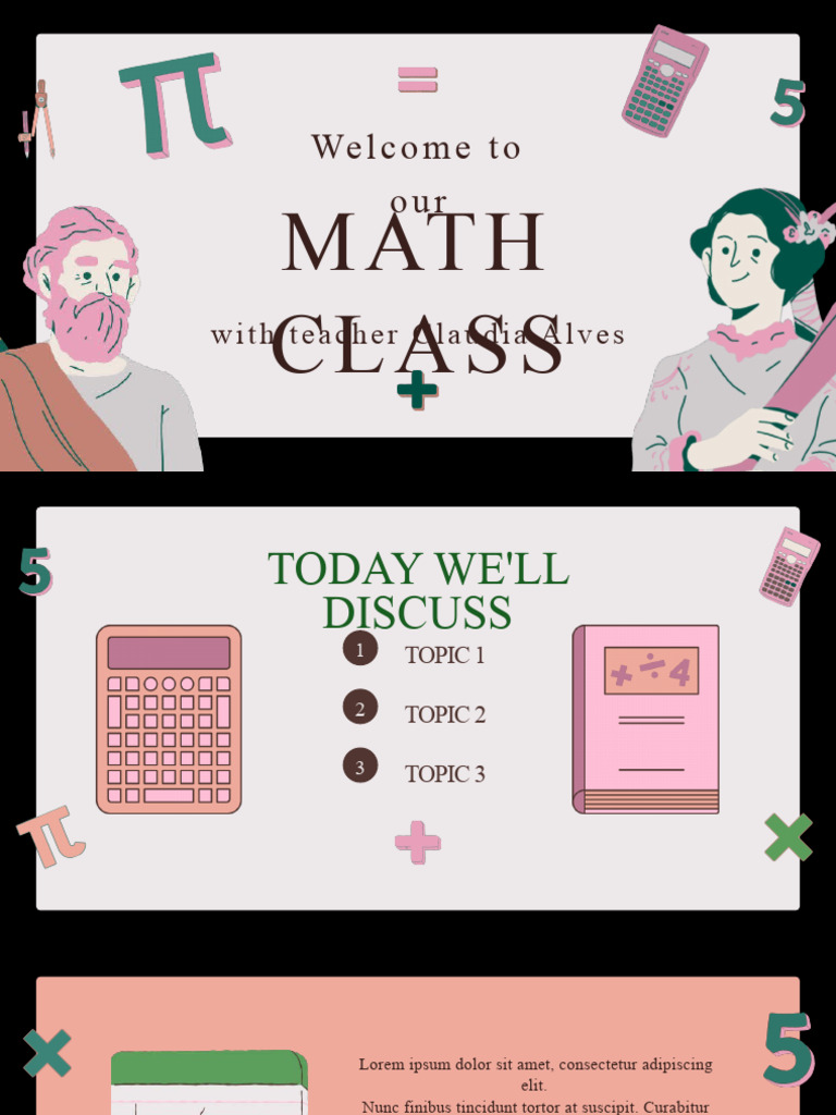 Pink Green Bright Aesthetic Playful Math Class Presentation | PDF