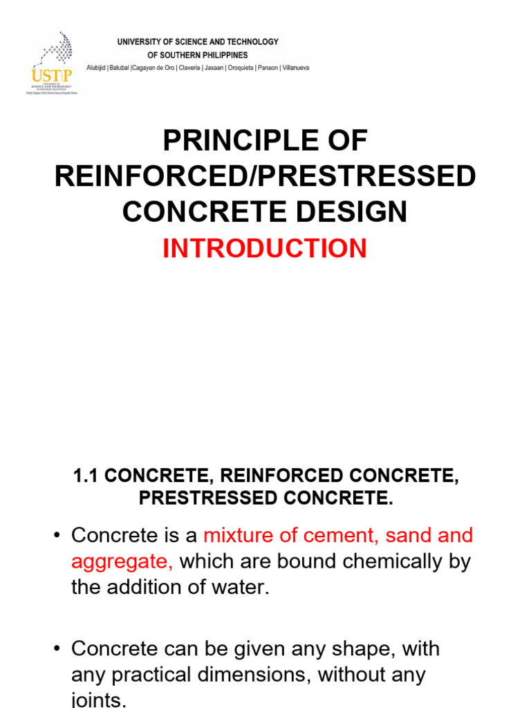 Lec 01 Intro | PDF | Reinforced Concrete | Concrete