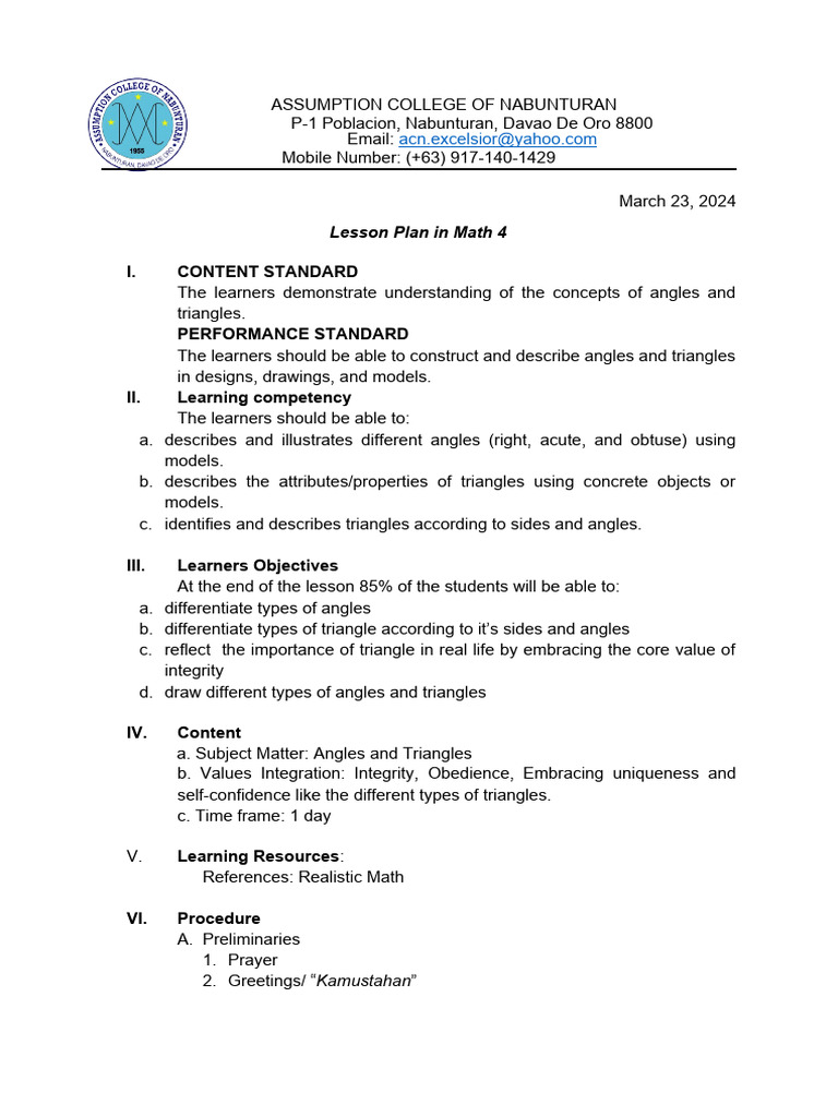 Final Triangle Lesson Pdf Creativity Triangle