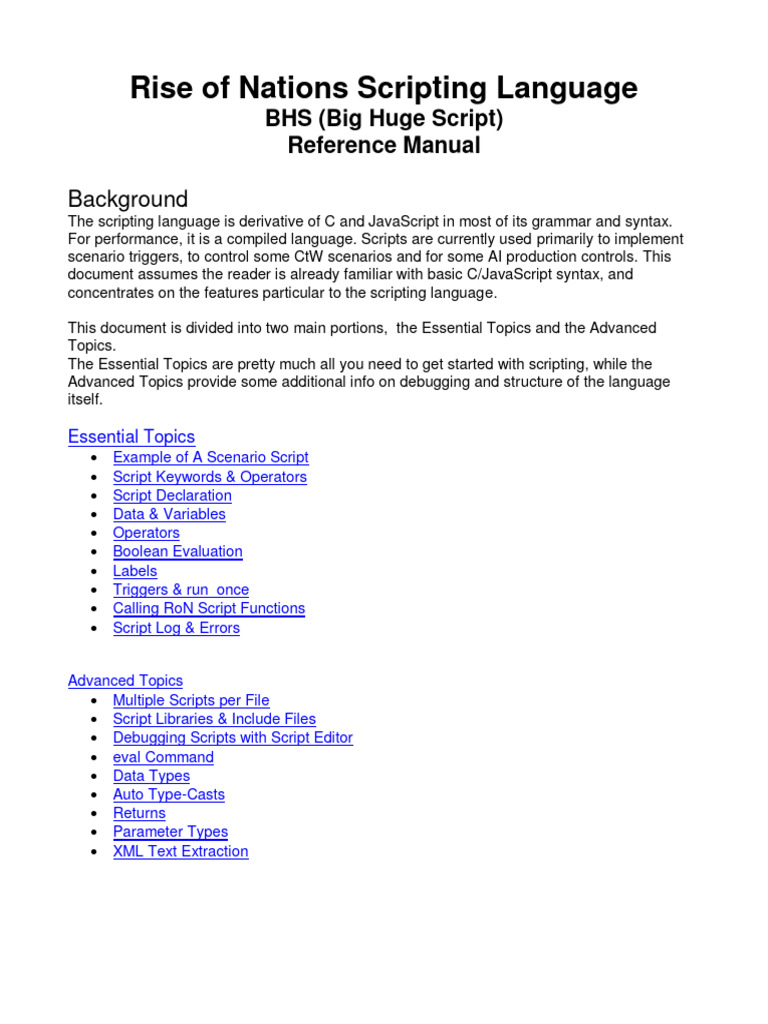 Ron Script Manual Pdf Parameter Computer Programming Scripting Language 
