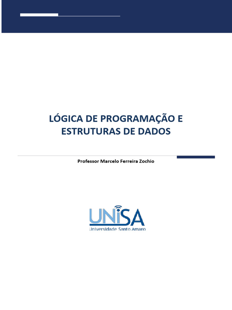 01 Ma Lógica De Programação E Estrutura De Dados Pdf Linguagem De
