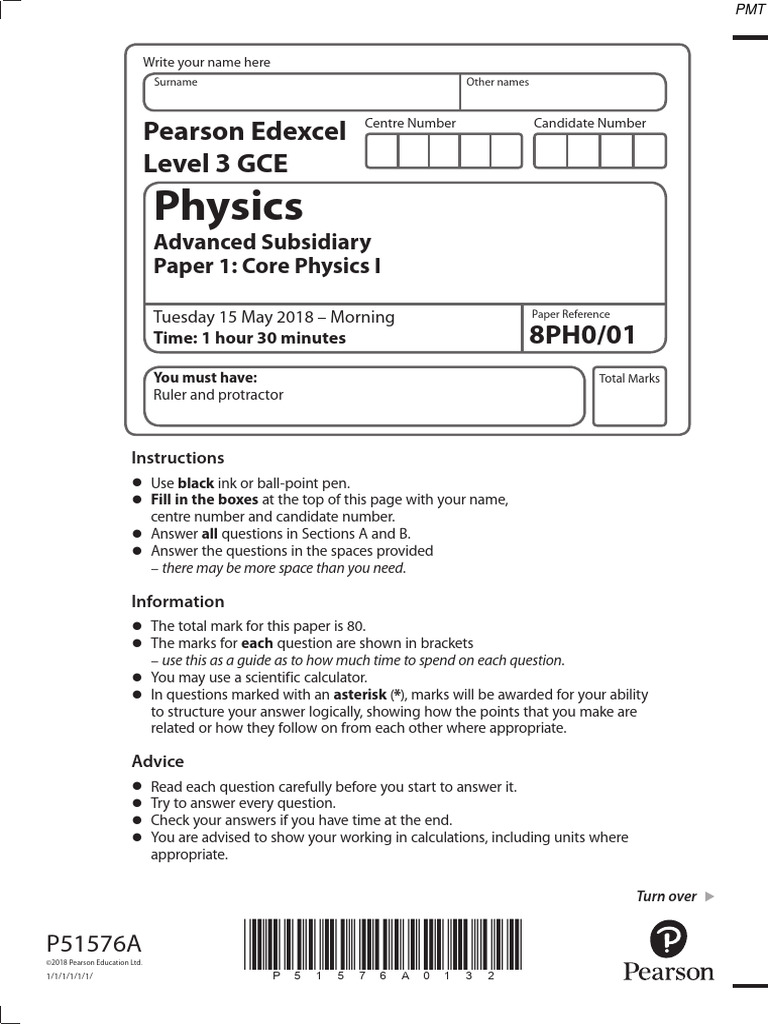 AS Physics Paper 1 Exam 2018 | PDF | Electrical Resistivity And ...