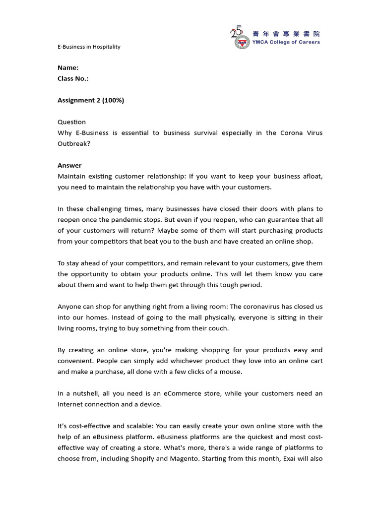 Assignment 2 (Model Answer) | PDF | Business