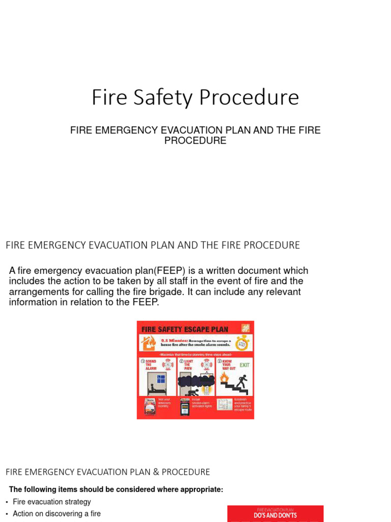 Fire Safety Procedure-FEEP | PDF | Firefighting | Emergency Evacuation