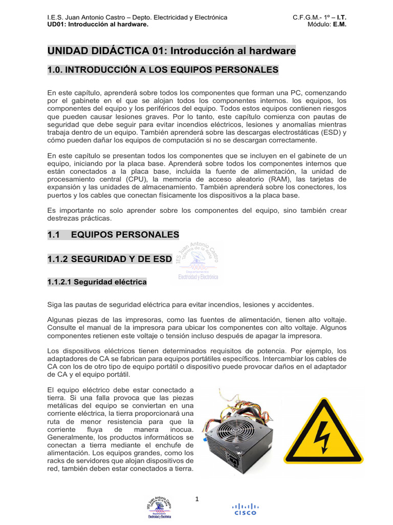 UD03 Introducción Al Hardware | PDF | Disco duro | Memoria de acceso aleatorio