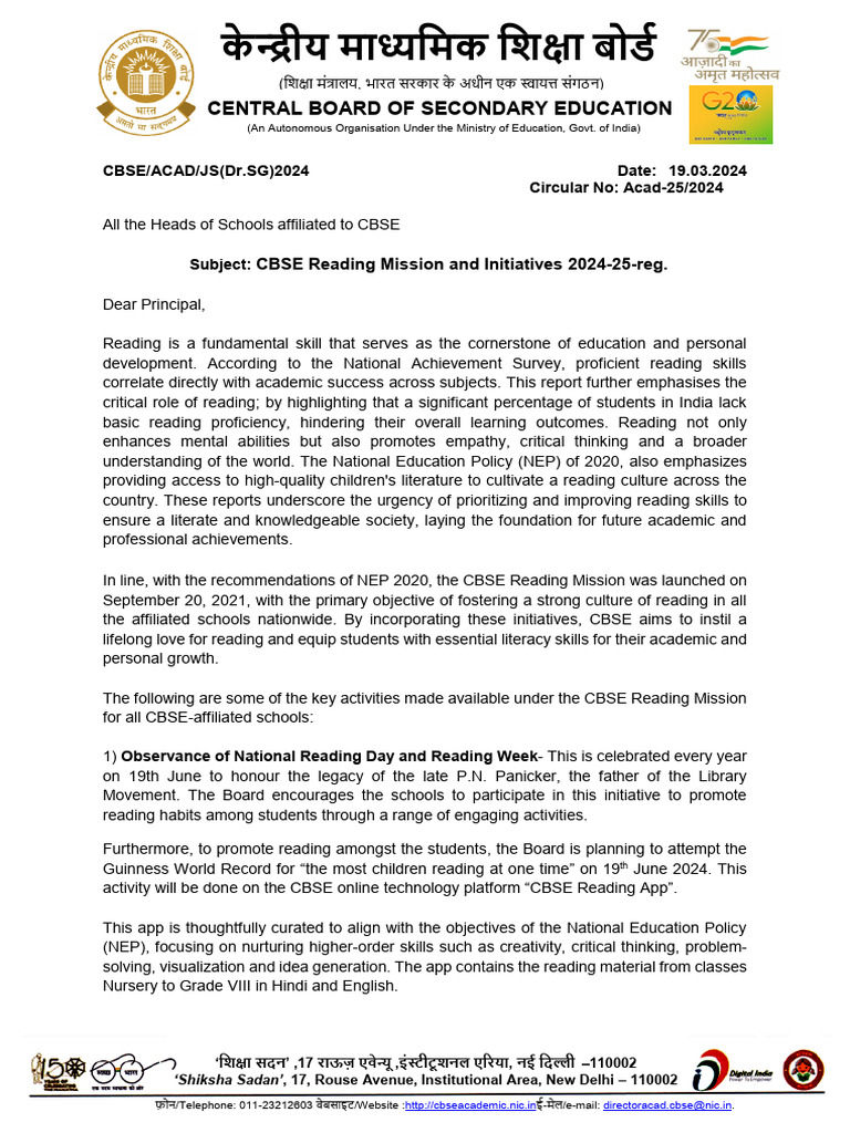 25 Circular 2024 | PDF | Literacy | Cognition