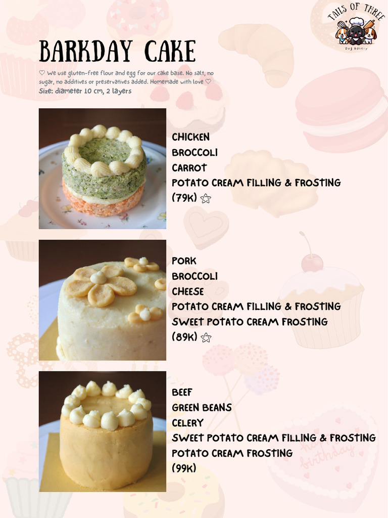 Birthday Cake Menu | PDF | Cakes | Icing (Food)