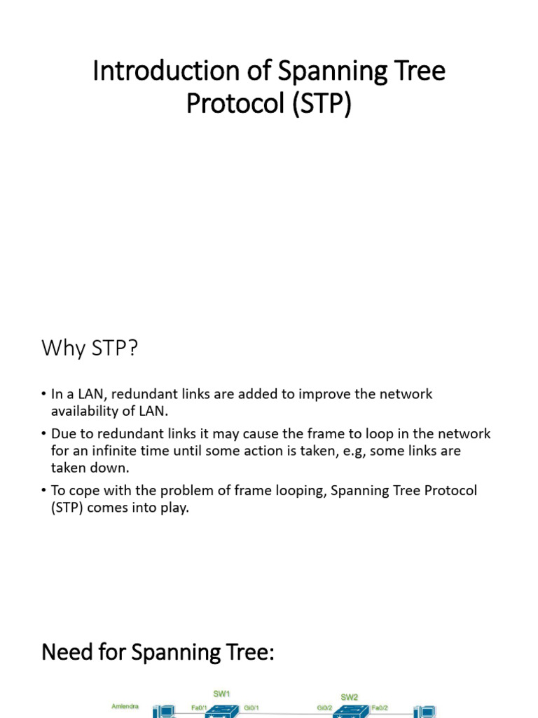 2.1 Spanning Tree Protocol | PDF | Network Switch | Network Topology