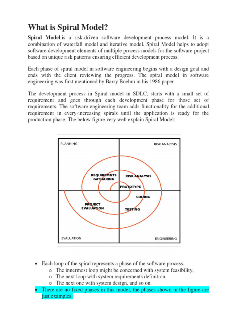 Spiral Model | PDF | Software Development Process | Systems Engineering