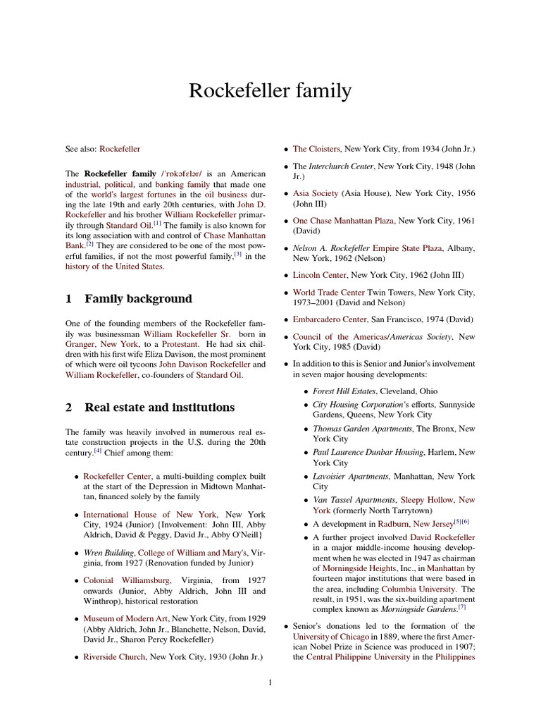 Rockefeller Family | PDF