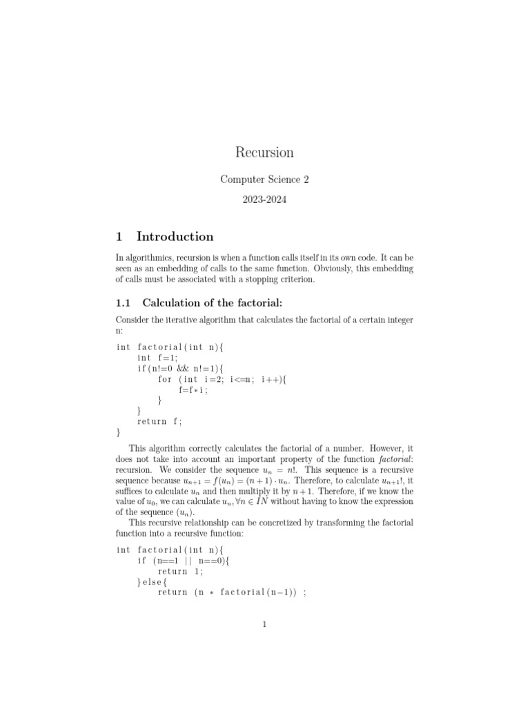 Recursion Course | Download Free PDF | Theoretical Computer Science | Software Engineering
